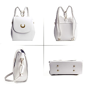 Oweisong Women Moon Sailor Purses and Handbags Cute Cat Anime Backpack Fashion Sparkling Satchel Tote Shoulder Bag