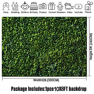 10x8FT Soft Fabric/Polyester Nature Spring Green Leaves Theme Photo Background Wedding Birthday Party Newborn Baby Shower Photography Backdrops Zoo Decor Shoot Props Bannner