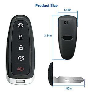Car Key Fob Replacement Keyless Entry Remote Control Fits for Ford Edge Explorer 2011-2015 Expedition Focus Flex Taurus 2013-2019 Lincoln MKS MKT MKX Navigator M3N5WY8609 1piece