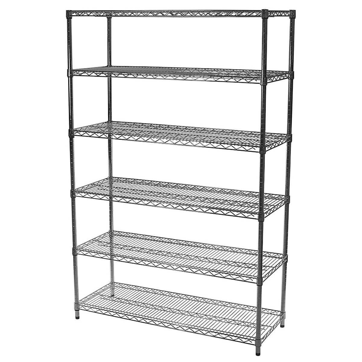 Shelving Inc. 12" d x 24" w x 84" h Chrome Wire Shelving with 6 Tier Shelves, Weight Capacity 800lbs Per Shelf