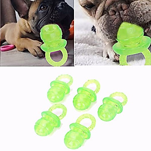 5Pcs Pet Chew Toy Nipple Shape Cat Dog Biting Toy Cute Puppy Kitten Molar Toy Dogs Chew Pacifier Toy Set Pet Interactive Chew Toy (Green)