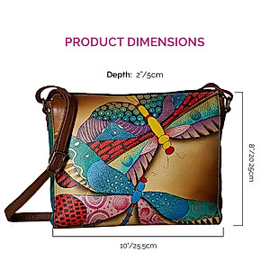 Anna by Anuschka womens Anna Anuschka Women s Genuine Leather Crossbody with Side Pockets, Bird in Paradise-black, One Size US