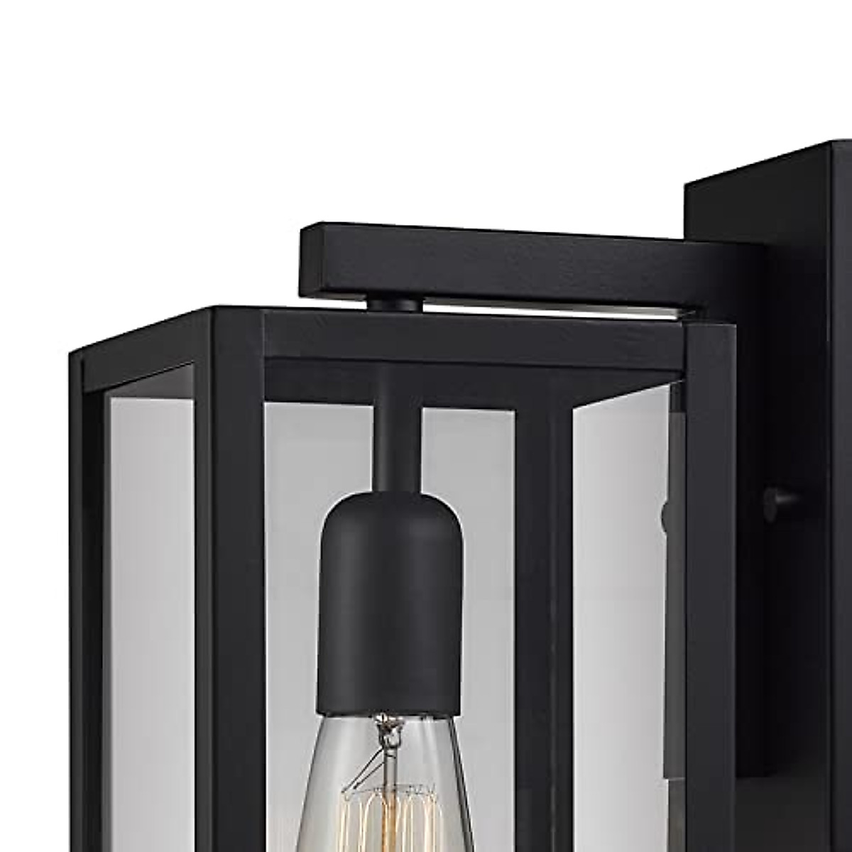 Globe Electric 44176 1-Light Outdoor Indoor Wall Sconce, Matte Black, Glass Panes, Weather Resistant, Wall Lighting, Wall Lamp Dimmable, Kitchen Sconces Wall Lighting, Home Improvement, Porch Light