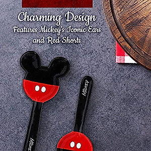Zrike Disney Mickey Figural Spoon Rest - Functional Ceramic Utensil Holder with Iconic Design Doubles as Decor on Kitchen Counter or Dining Table Microwave & Dishwasher Safe A Gift for Any Occasion