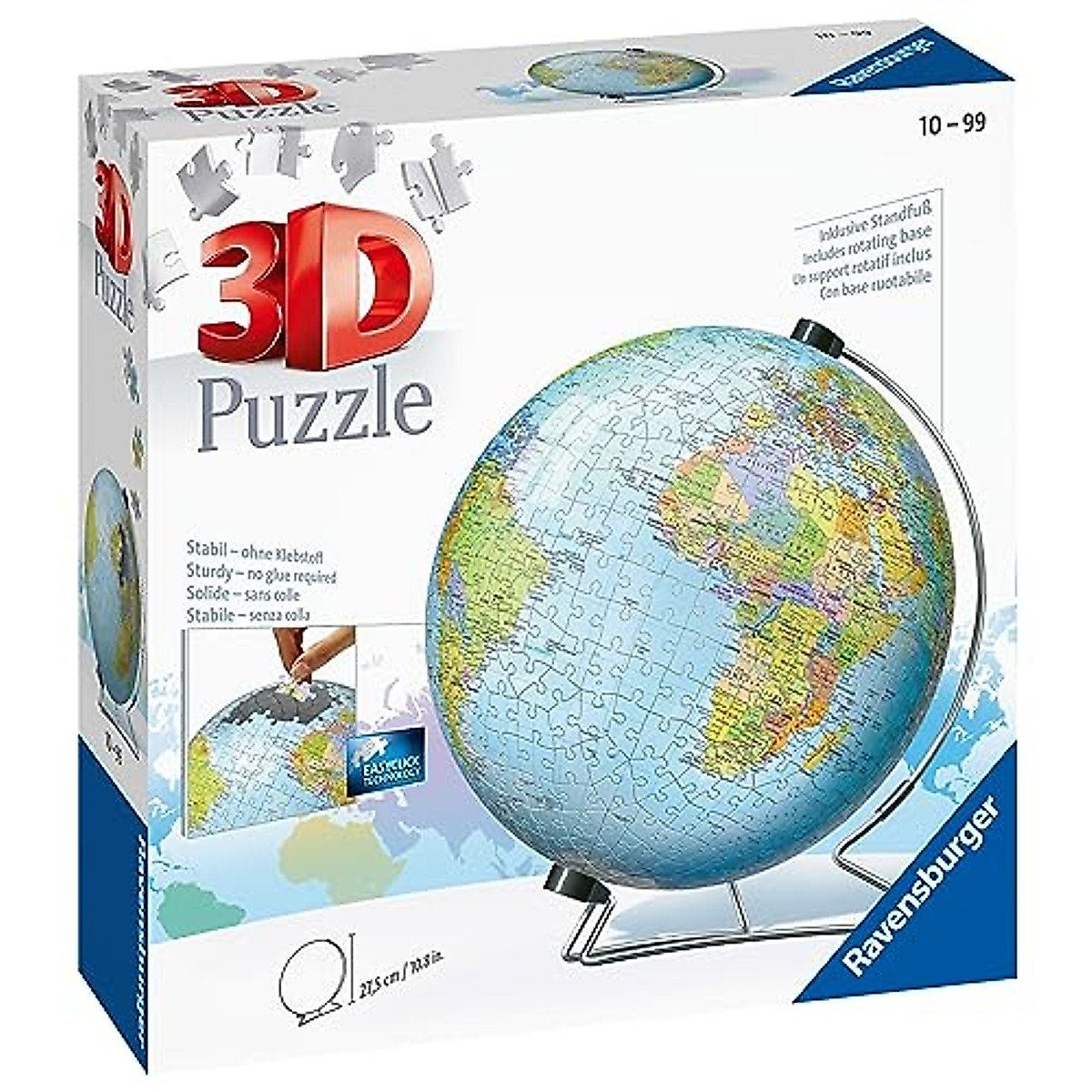Ravensburger The Earth 540 Piece 3D Puzzle - Engaging Fun for Kids and Adults | Precision Fit with Easy Click Technology | Durable Displayable Model | Celebrating Over 130 Years of Quality
