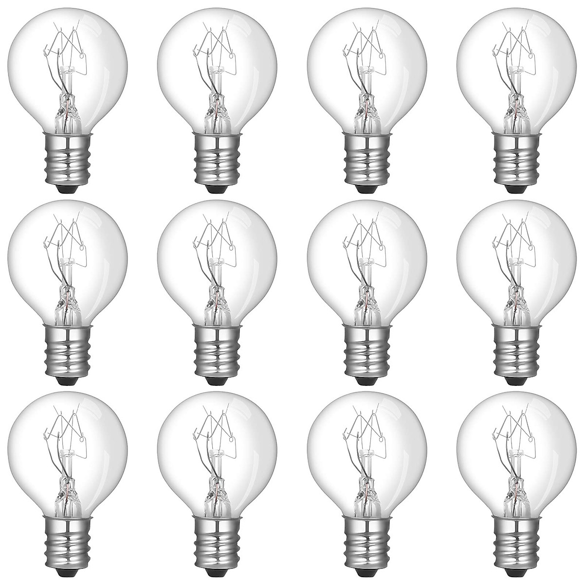 12 Pieces 20 Watt Bulbs Wax Warmer Bulbs Incandescent Clear Light Bulbs G30 Globe with E12 Candelabra Base for Middle Size Scentsy Warmers