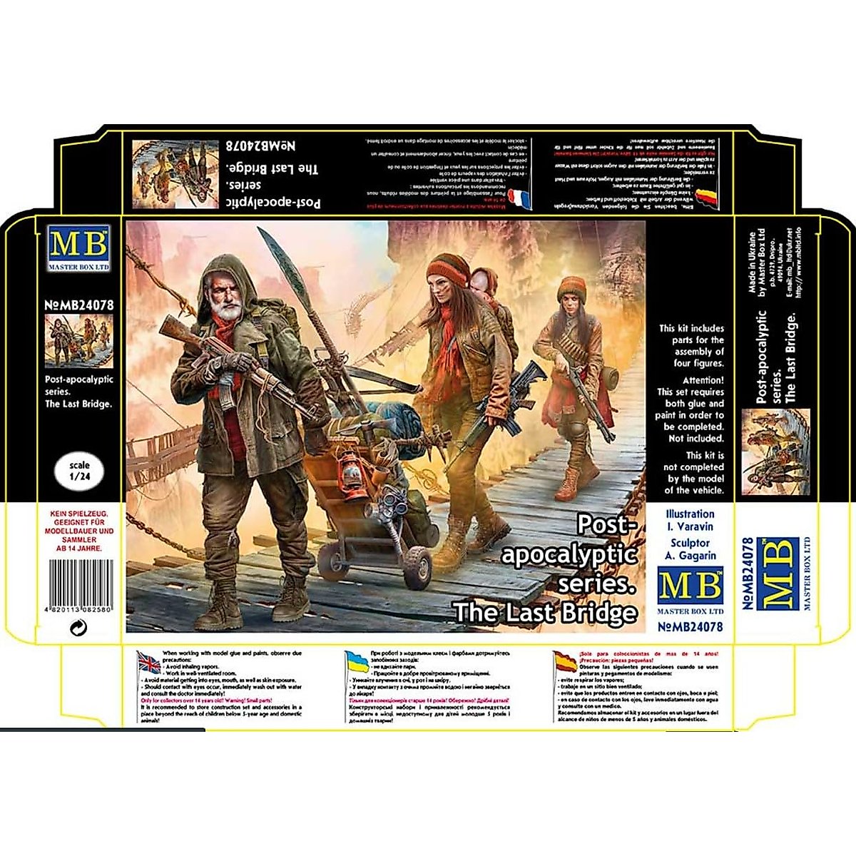 Master Box 24078-1/24 Scale - Pоst-Apocalyptic Series. The Last Bridge 3 Figures in kit