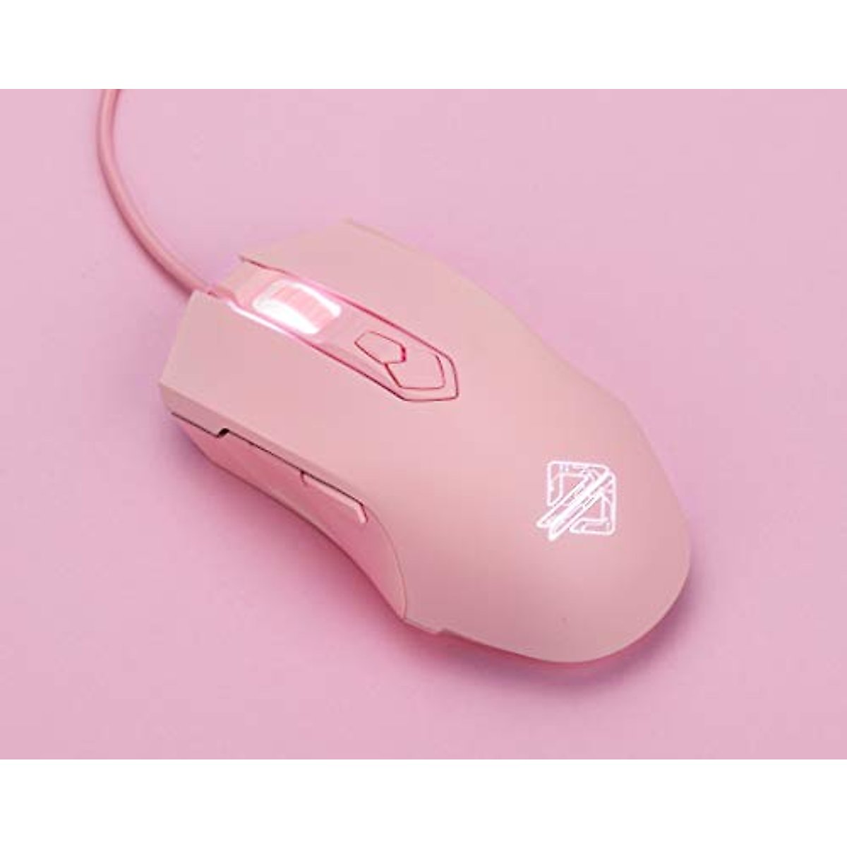 FIRSTBLOOD ONLY GAME. AJ52 Watcher RGB Gaming Mouse, Programmable 7 Buttons, Ergonomic LED Backlit USB Gamer Mice Computer Laptop PC, for Windows Mac OS Linux, Pink