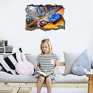 LSXYJ 3D Hot Wheels Stickers, Hot Wheels Wall Decals, Cars Wall Decals for Boys Bedroom, Hot Wheels Poster Bedroom Decor, Hot Wheels Wall Art 23.6X 16 inches