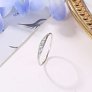 Engagement Round Cut Zircons Women Wedding Rings Jewelry Rings for Woman Full Diamond Ladies Ring Rings Size 9 Set (Silver, 9)