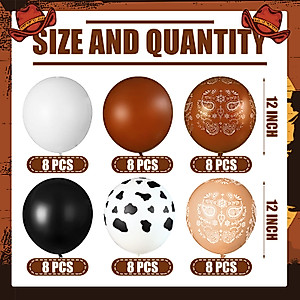 Hungdao Western Horse Balloons Set, 52 Pcs Cowboy Party Decorations Bandana Latex Balloons for Baby Shower Birthday Arch Garland, Black Brown Series