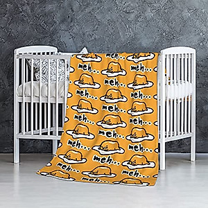 Gudetama Cute Fleece Blanket - All Season 300GSM Lightweight Plush Fuzzy Cozy Soft Flannel Throw Blanket for Bed Sofa Couch Travel Camping 30x50 inches