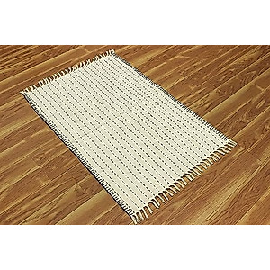 Casavani Boho Bathroom Rug Machine Washable Throw Rugs Bohemian Geometric Area Rug with Tassels Hand Woven Farmhouse Kitchen Sink Rug for Dining Room Bedroom 12x18 Feet