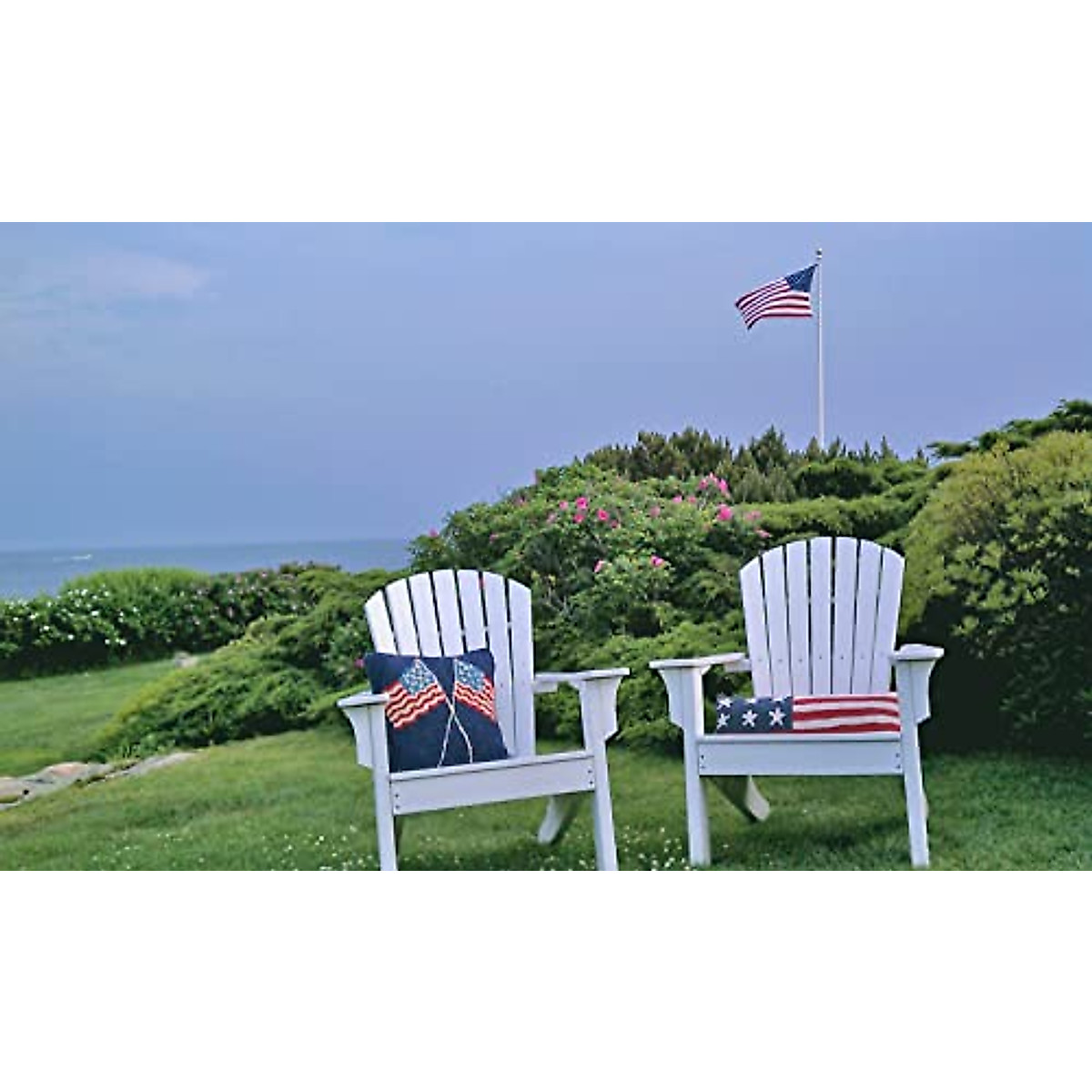 Chandler 4 Corners Artist-Designed Stars and Stripes Hand-Hooked Wool Decorative Throw Pillow (8” x 24”) 4th of July Pillow for Couches & Beds - Easy Care, Low Maintenance - Veteran, Patriotic Pillow