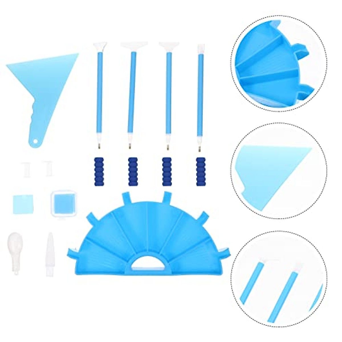 Ciieeo 1 Set Multifunctional Turning disc Roller Diamond Art pens Diamond Tools Art Storage Diamond Art Tools Art Trays Grinder Drill Pen Bead Storage Plastic Diamond Drawing Organizer 5d