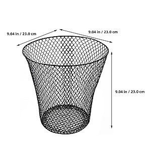 Luxshiny Black Mesh Trash Can - Mesh Office Trash Can Open Metal Wire Wastebaskets Recycling Garbage Container Bin for Office, Home,School