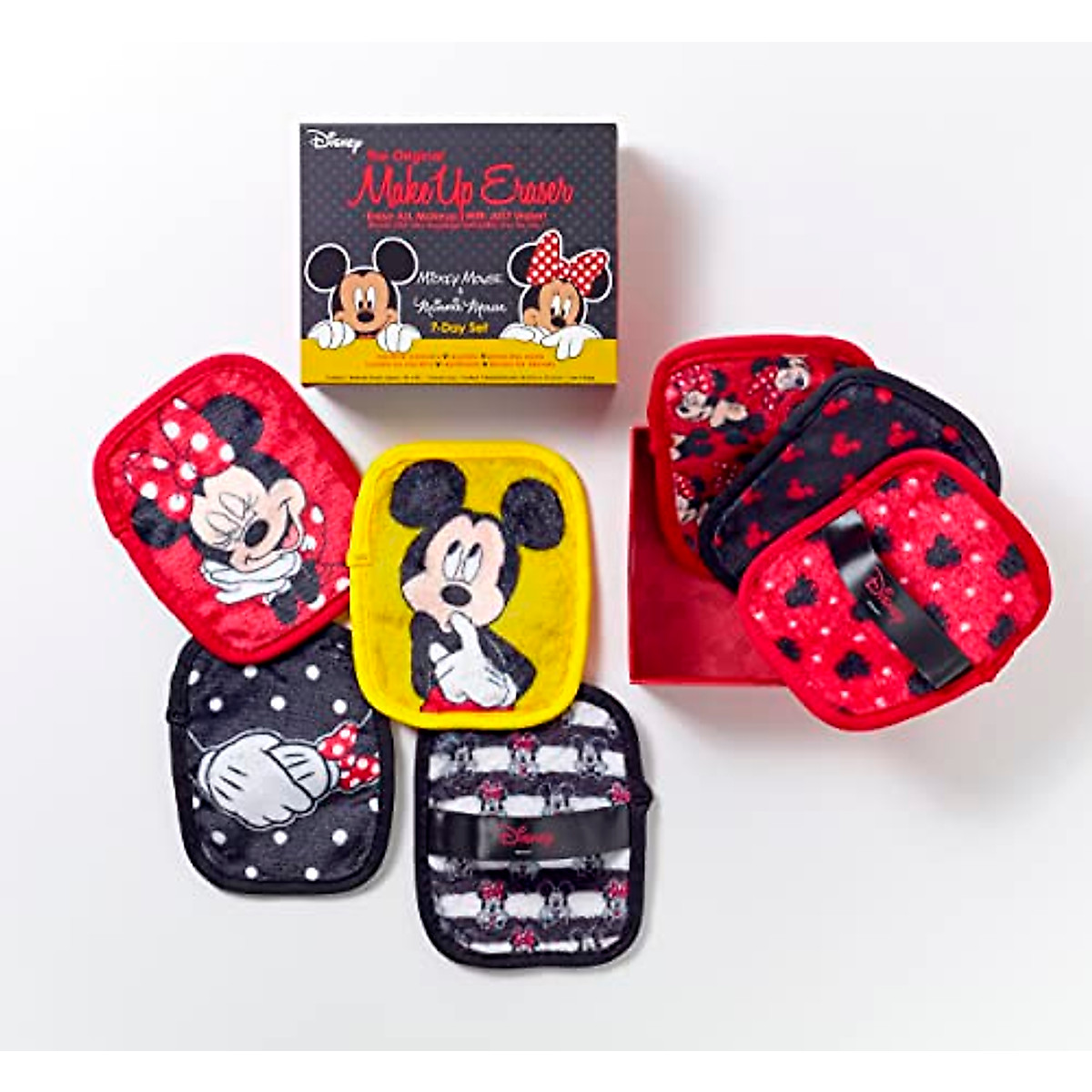 The Original Makeup Eraser, 7-Day Set, Erase All Makeup with Just Water, Including Waterproof Mascara, Eyeliner, Foundation, Lipstick, Sunscreen, and More! (Mickey and Minnie), 7ct.