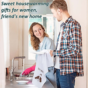 PDBOOM The Office Kitchen Towel Sets of 4, Funny Dish Decorative Towels for Mom, Hostess Housewarming Birthday Women, Punny Flour Sack Fans , Cute Dishcloths White