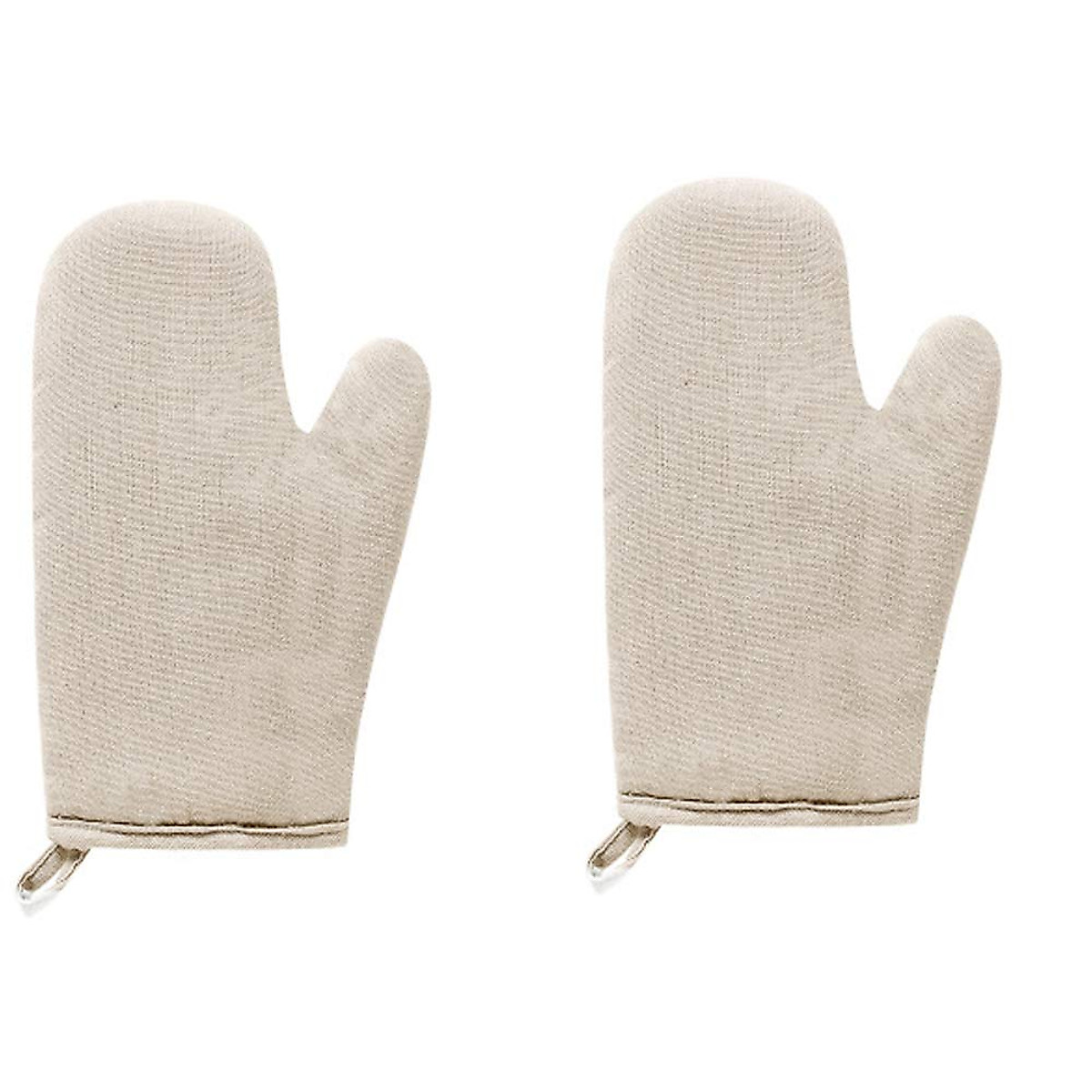 Cotton Oven Glove Heatproof Mitten,Kitchen Cooking Baking Tool Cotton Oven Glove Thicken Non-Slip Glove for Cooking,Baking,1Pair (Beige)