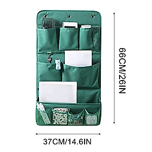 Home Hanging Storage Bag Bathroom Accessories Wall Door Back Wardrobe Dormitory Makeup Organizer Fabric Kitchen Accessories Multifunctional Storage Bag with Wall Hooks (Green)