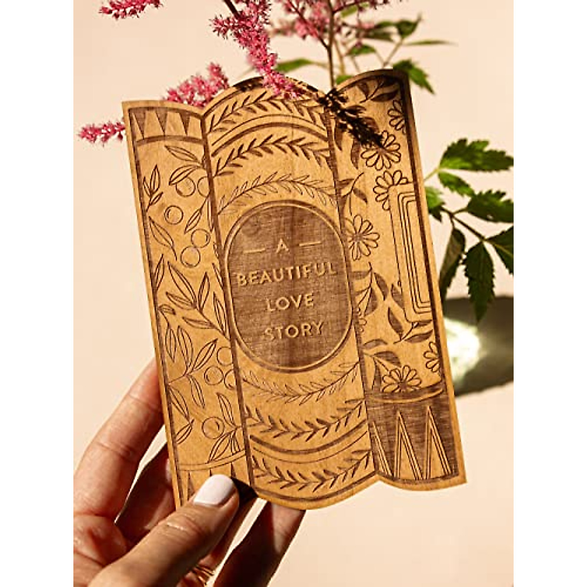 Beautiful Love Story Wood Card [Personalized Gifts, Custom Message, Love, Anniversary, Wedding, Birthday, Just Because]