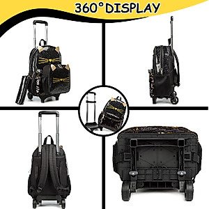 Girls Rolling Backpack Wheels Backpacks Kids Luggage for Elementary Preschool Suitcase Trip Laptop Backpack for Girls