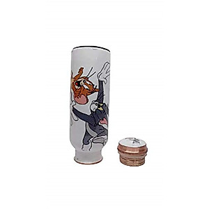 Copper Bottle Tom Printed Jerry Water Bottle For Drinking Water Multicolor Copper Water Bottle Leak Proof Copper Water Vessel Premium Bottle (Set Of 2) By ORNATE INTERNATIONAL