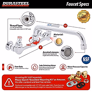 Stainless Steel Prep & Utility Sink - DuraSteel 1 Compartment Commercial Kitchen Sink - NSF Certified - Single 24" x 24" Inner Tub with No Lead Faucet (Restaurant, Kitchen, Laundry, Garage)