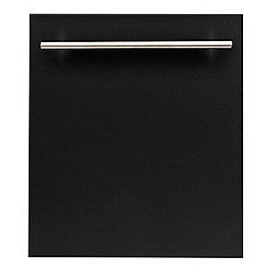 ZLINE 24 in. Top Control Dishwasher in Black Matte with Stainless Steel Tub and Modern Style Handle
