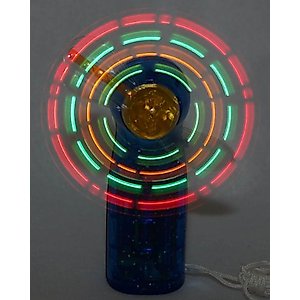 Flashing Panda LED Mini Light-Up Handheld Personal Fan w/Changing Patterns, Assorted Colors