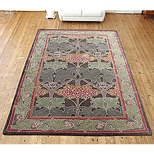Decor Home Maya Green Ancient Design by Morris Traditional Oriental Antique Style Handmade Tufted 100% Wool Area Rugs & Carpet (8'x10')