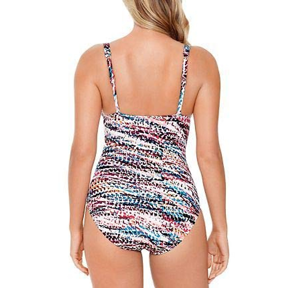 Swim Solutions HOT Rocks Plunge Printed Tummy Control One-Piece Swimsuit, US 10