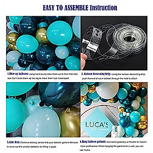 Beaumode DIY Dark Teal and Tiffany Balloon Garland for Birthday Communion Baby Shower Bridal Shower Balloon Arch Graduation Party Backdrop Decoration (Tiffany and Teal)