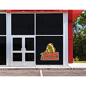 CATERING AVAILABLE 24" Concession Decal sign cart trailer stand sticker equipment