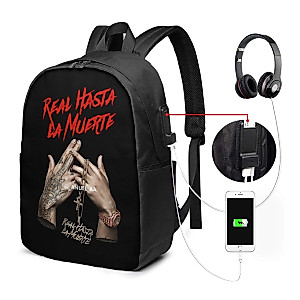 MORGAN MYERS Backpack USB Port Headphone Wire Interface Backpack 17 in School Backpack Casual Bag Fitness Backpack Travel Hiking Canvas Backpack