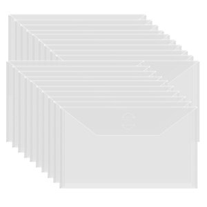 Briartw 20 PACK 9.8x5.9" Slimline Storage Envelopes, Resealable Plastic Envelopes Pockets for Cutting Dies Stencil Crafts Organizer Holder,Storage Bag for Clear Stamp,Die Cuts,scrapbook Paper,Photos