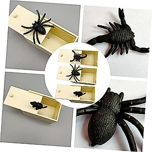 TOYANDONA Wood Toys Spider Trick 1 Set 6Pcs Manipulative Props Prank Toy Toys Gifts for Handmade Fun Practical Surprise Surprise Toys Spider Toys Plastic Gift Box Manual Wooden Toys