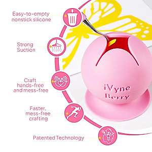iVyne Berry Suctioned Vinyl Weeding Scrap Collector & Holder for Weeding Tools for Vinyl - Pink