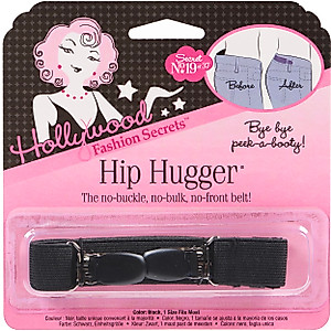 Hollywood Fashion Secrets Hip Hugger, Black, Elastic Belt Alternative, One Size