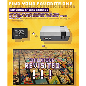 Retro Mini Game Console, with Preloaded 870+ Classic Video Games, HDMI Output, 2 Controllers，Old-School 8-bit System, Gift of Childhood Memories …