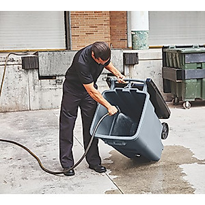 Rubbermaid Commercial Products BRUTE Rollout Step On Trash/Garbage Can with Casters - 32 Gallon - Gray