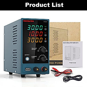 Adjustable DC Power Supply (0-30 V 0-10 A) with Output Enable/Disable Button HANMATEK HM310 Mini Variable Switching Digital Bench Power Supply with USB Charging