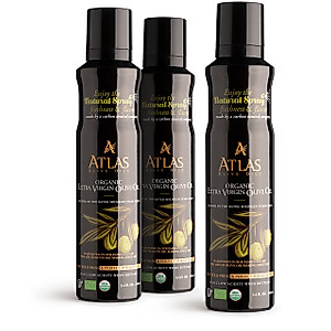 Organic Extra Virgin Olive Oil Spray, Polyphenol Rich Moroccan Oil, Cooking Spray Non Stick, Cold Pressed EVOO Oil, Hydroxytyrosol Keto Olive Oil, 5.4 fl oz. Bottle, Pack of 3