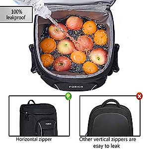 FORICH Cooler Backpack Portable Soft Backpack Coolers Insulated Leak Proof Large Cooler Bag for Men Women to Work Lunch Travel Beach Camping Hiking Picnic Beer Bottle Backpack, 30 Can (X - Black)