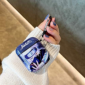 Anime AirPods case, 3D Fashion Cute Anime Character Skin AirPod case, Compatible with AirPod 2&1 Wireless Charging case, with Sturdy Keychain Accessory (Kakashi/White)