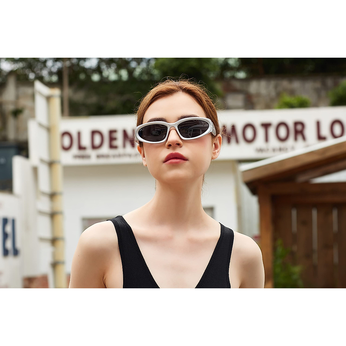 KENBO Y2K Sunglasses Wrap Around Futuristic Sunglasses Trendy for Men Women Shield Mask Visor Glasses