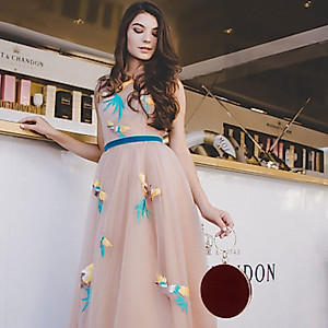 Selighting Round Velvet Clutch Purses for Women Evening Bags Formal Wedding Purse Prom Cocktail Party Clutch Hand Bag Burgundy