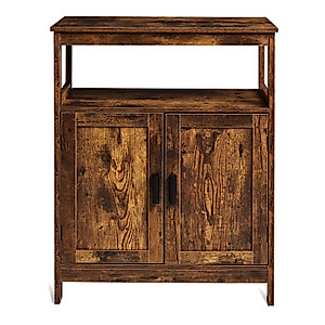 Tianlang Retro Industrial Storage Cabinet, Cupboard with 1 Adjustable Shelf and 2 Doors, Multifunctional Cabinet for Living Room, Kitchen, Enterway, Stable Wood Frame, Retro Brown LJBC002F