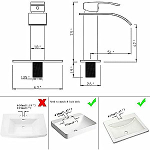 Faucet, Bathtub Faucets Washbasin Hot Handle Interface Pe Hole Copper Spout Inlet Waterfall with Water and Cold Sink Lavatory Faucet Wash Tube Cm Bathroom/Kitchen for Wide- Mouth Single (Color : SIL