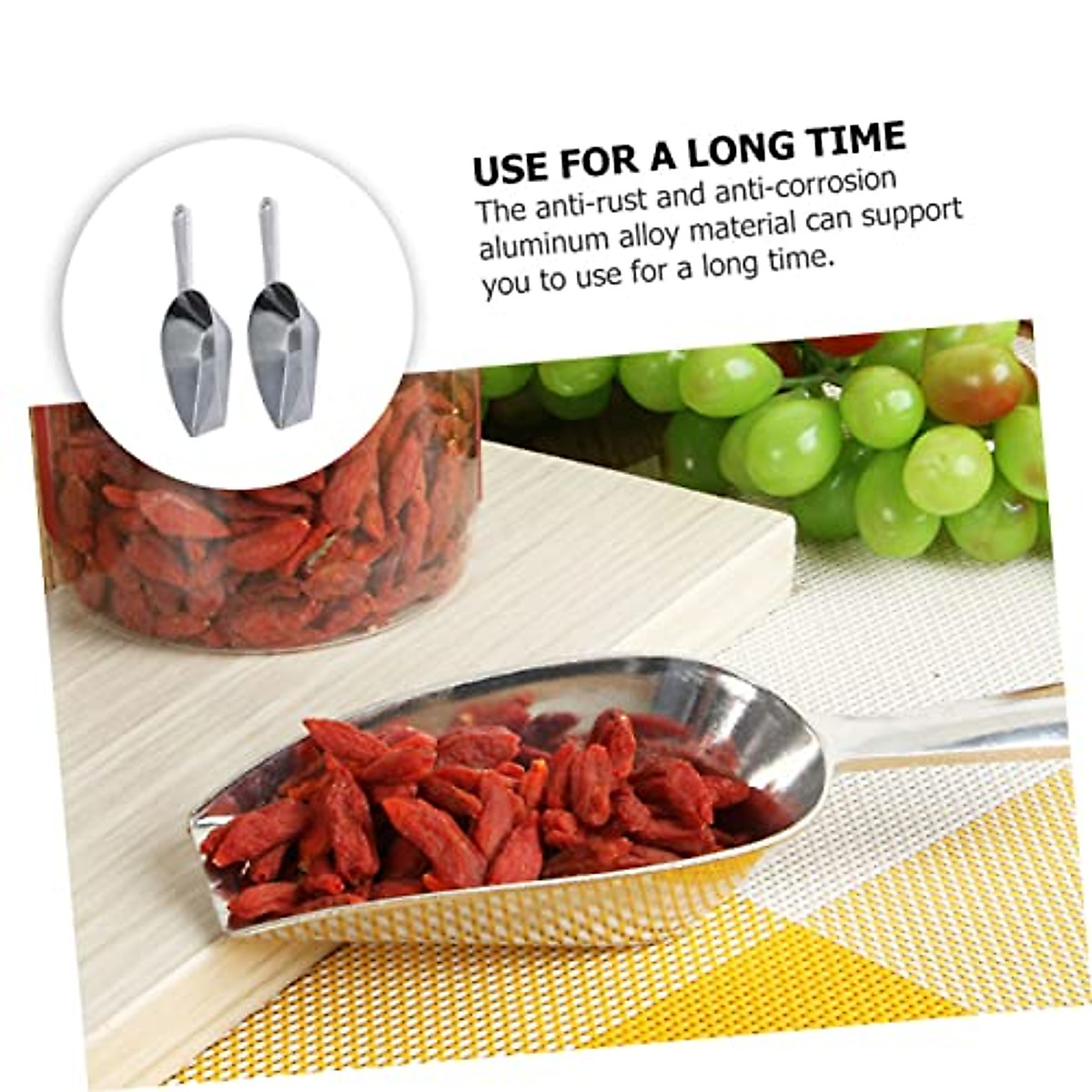 Zerodeko 2pcs Ice Scoop Condiments Scoop Metal Food Scoop Kitchen Scoops Pooper Scooper Metal Ice Cube Candy Stainless Steel Ice Scoop Professional Bar Scoop Professional Ice Scoop Silver